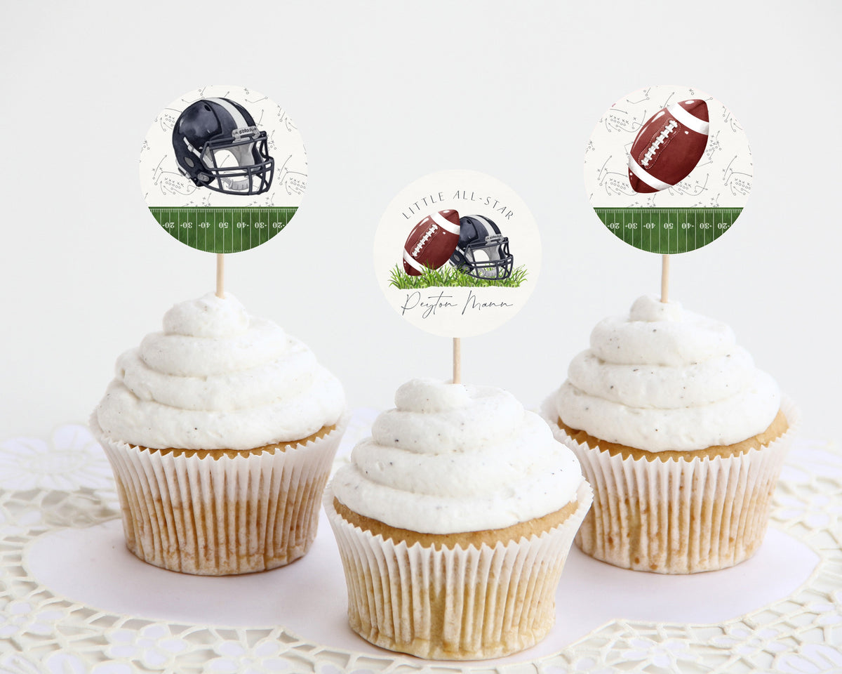 Football Cupcake Toppers Printable Template – Wilde Peach Party