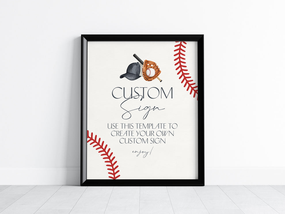 Baseball Custom Sign Printable Template – Wilde Peach Party