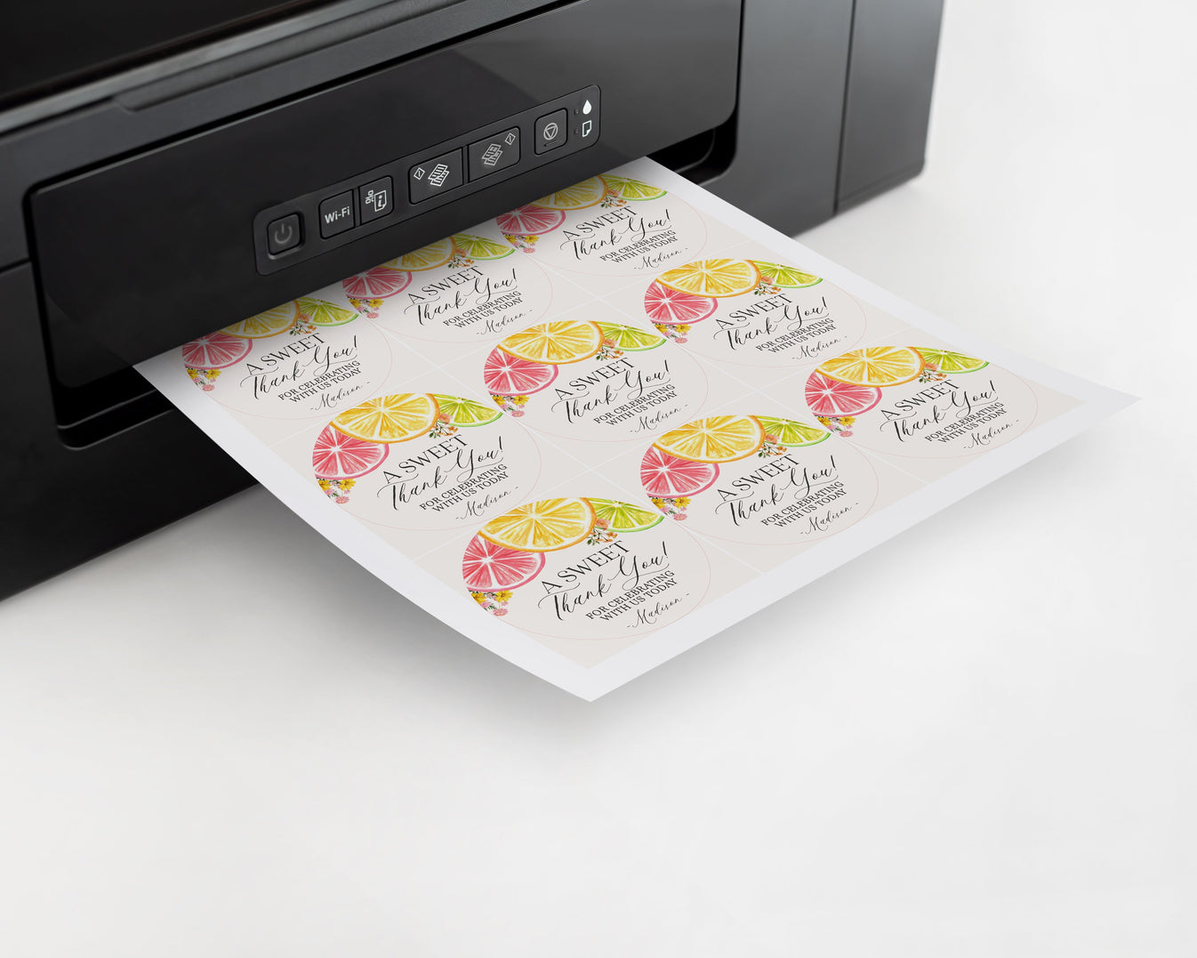 Citrus Floral Circle Favor Tags Printable Template – Wilde Peach Party