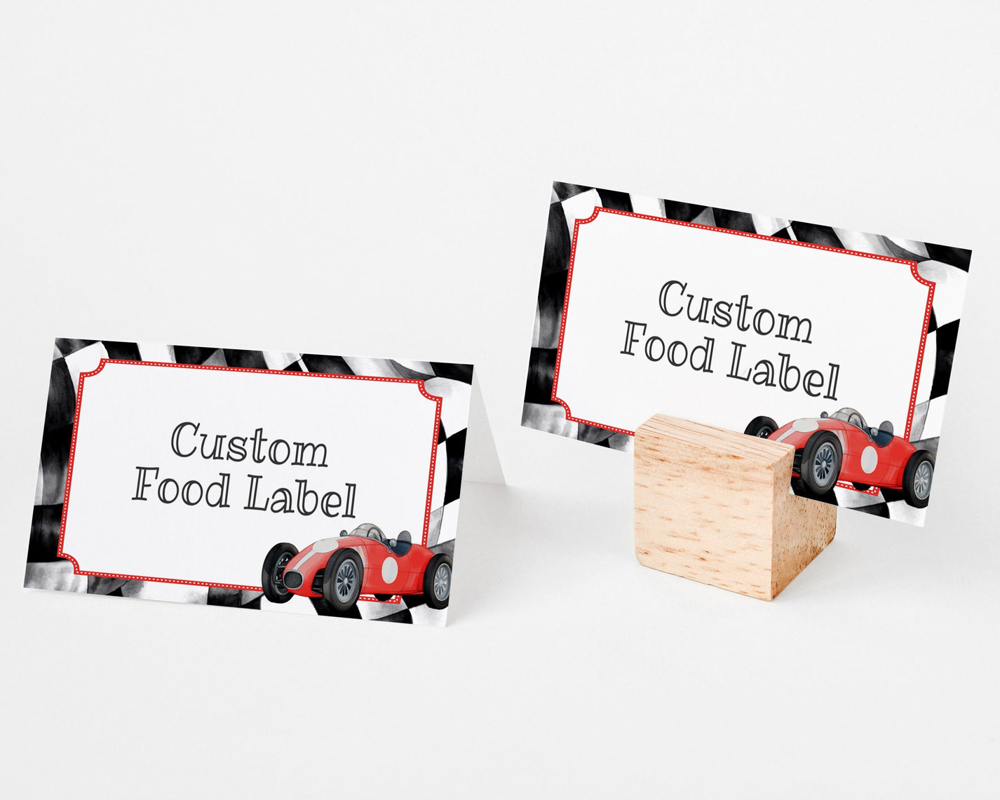 Red Race Car Place Cards Printable Template – Wilde Peach Party