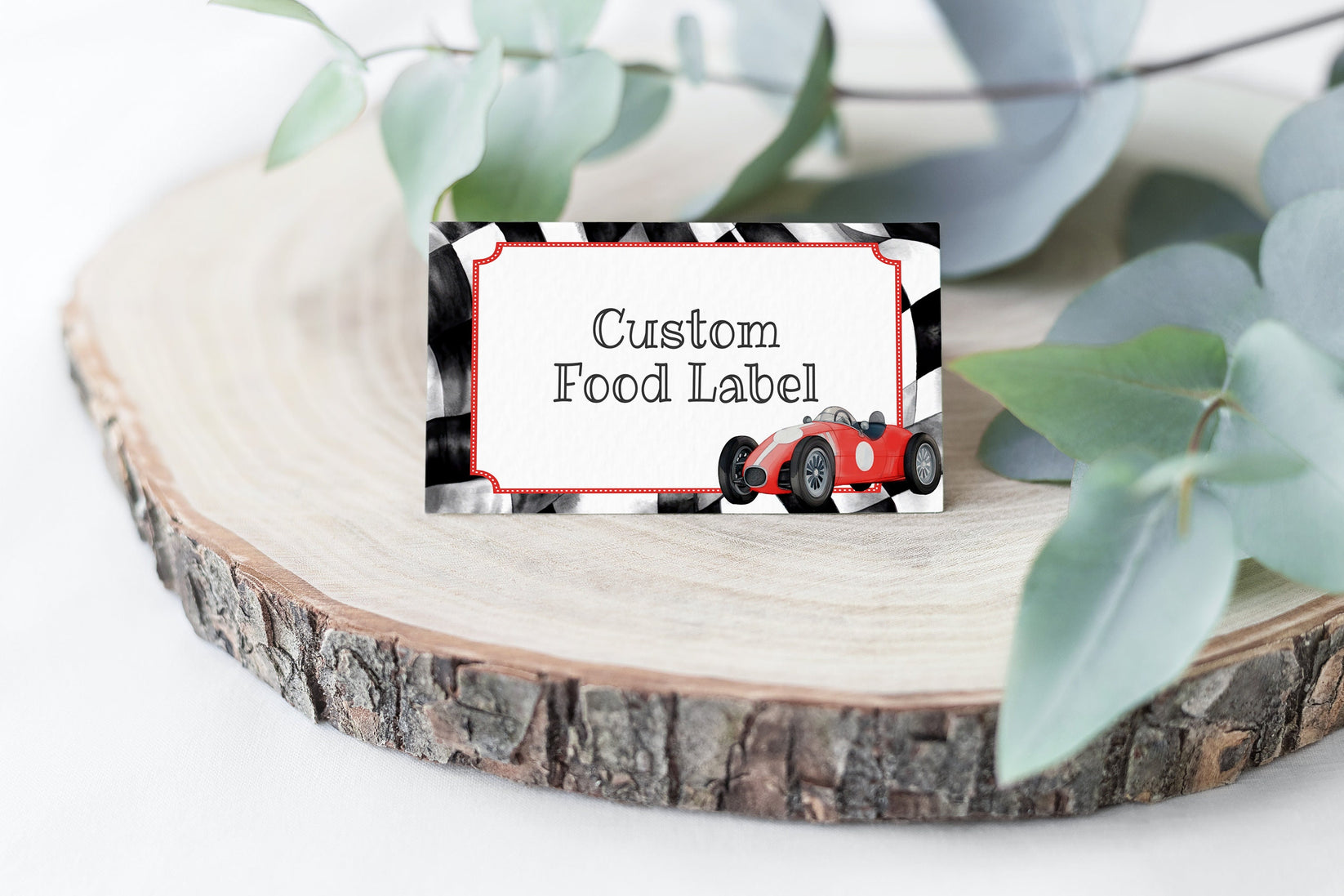 Red Race Car Place Cards Printable Template – Wilde Peach Party