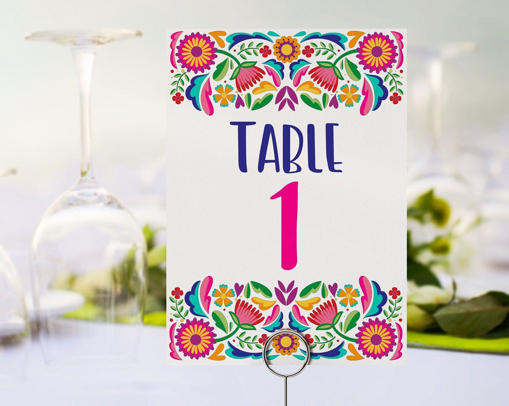 Fiesta Table Numbers Printable Template – Wilde Peach Party