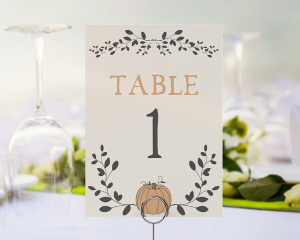 Little Pumpkin Table Numbers Printable Template – Wilde Peach Party