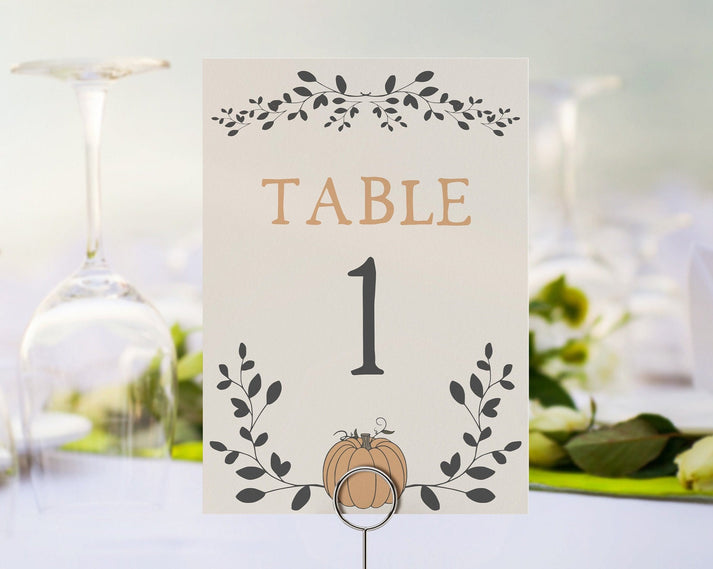 Little Pumpkin Table Numbers Printable Template – Wilde Peach Party
