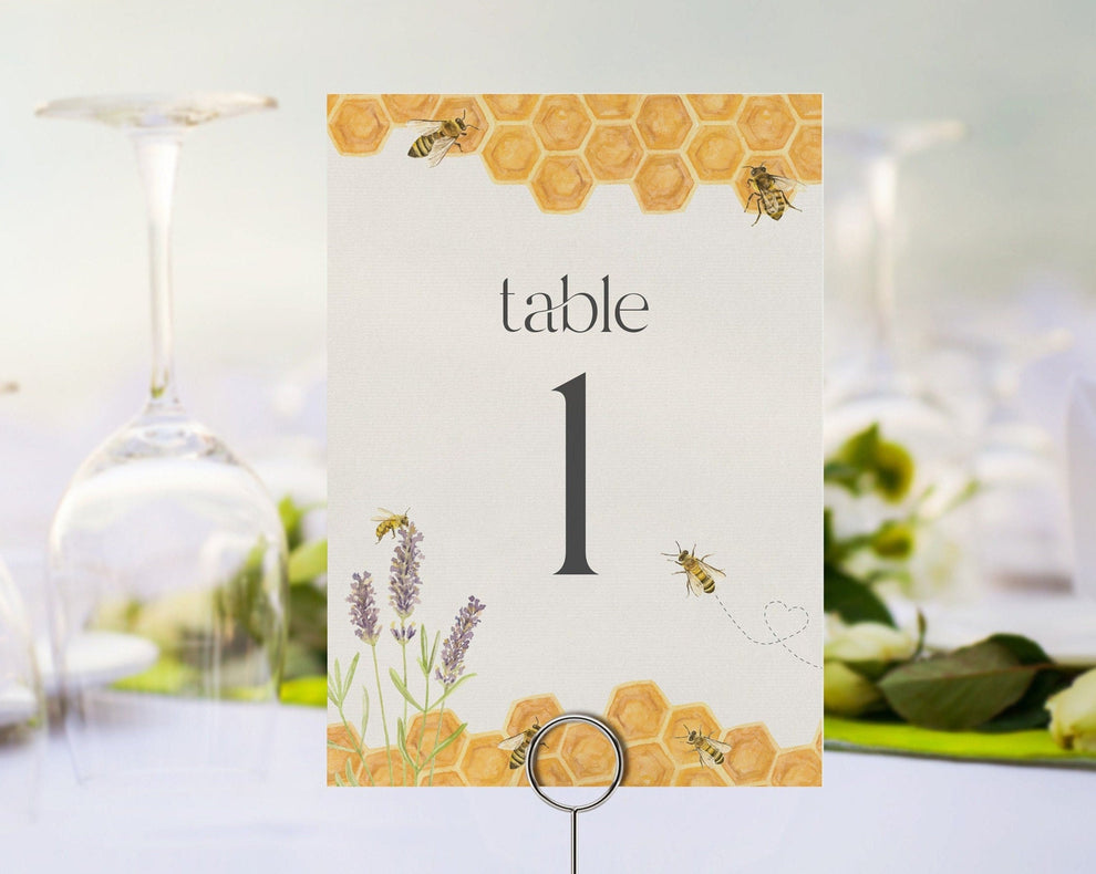 Honey Bee Table Numbers Printable Template – Wilde Peach Party