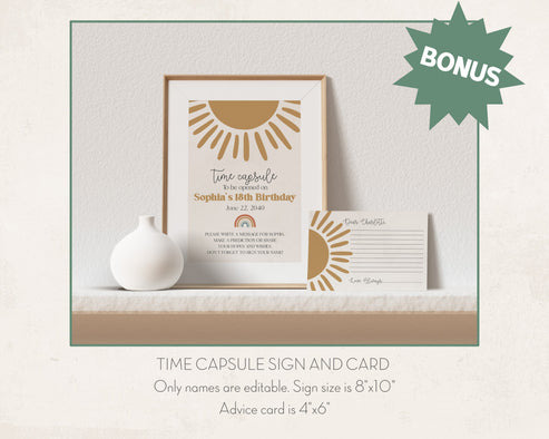 Sunshine Boho Rainbow First Birthday Bundle Printable Template – Wilde ...