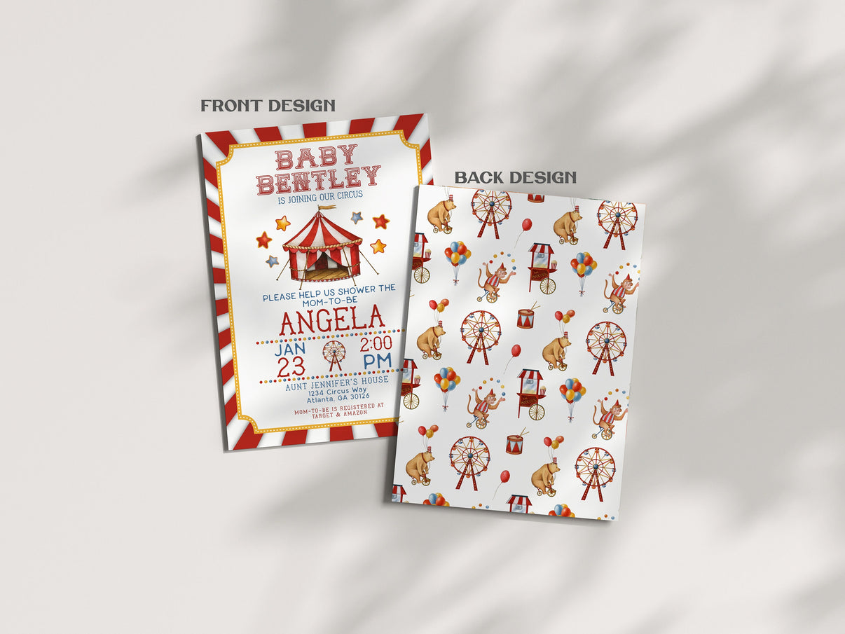Circus Baby Shower Invitation Printable Template – Wilde Peach Party