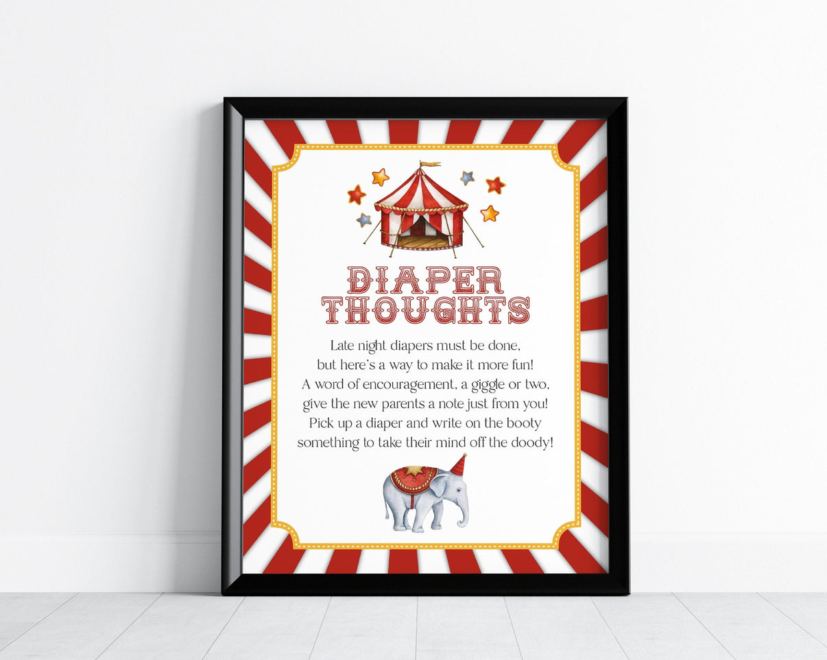 Circus Diaper Thoughts Sign Printable Template – Wilde Peach Party