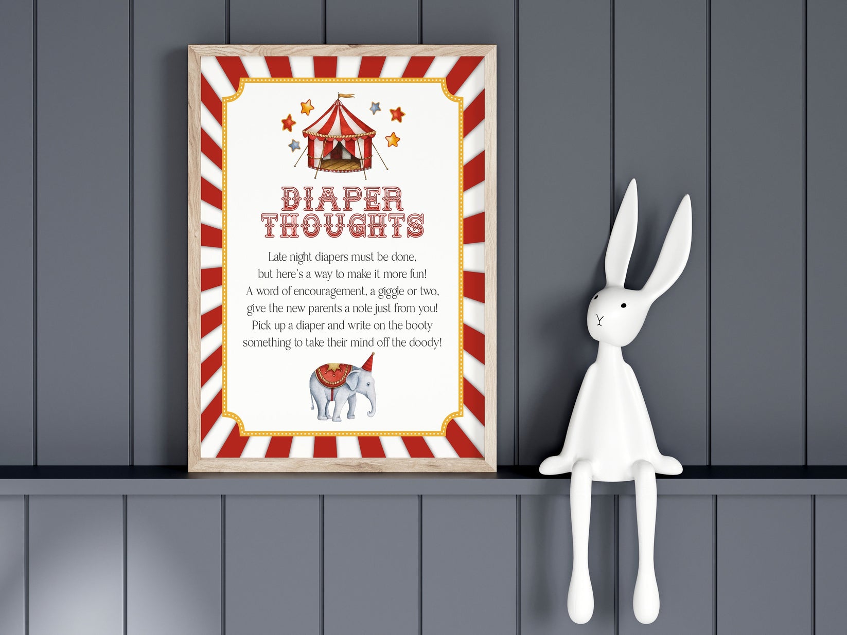 Circus Diaper Thoughts Sign Printable Template – Wilde Peach Party