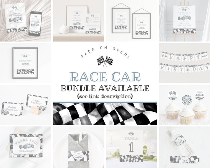 Blue Race Car Place Cards Printable Template – Wilde Peach Party