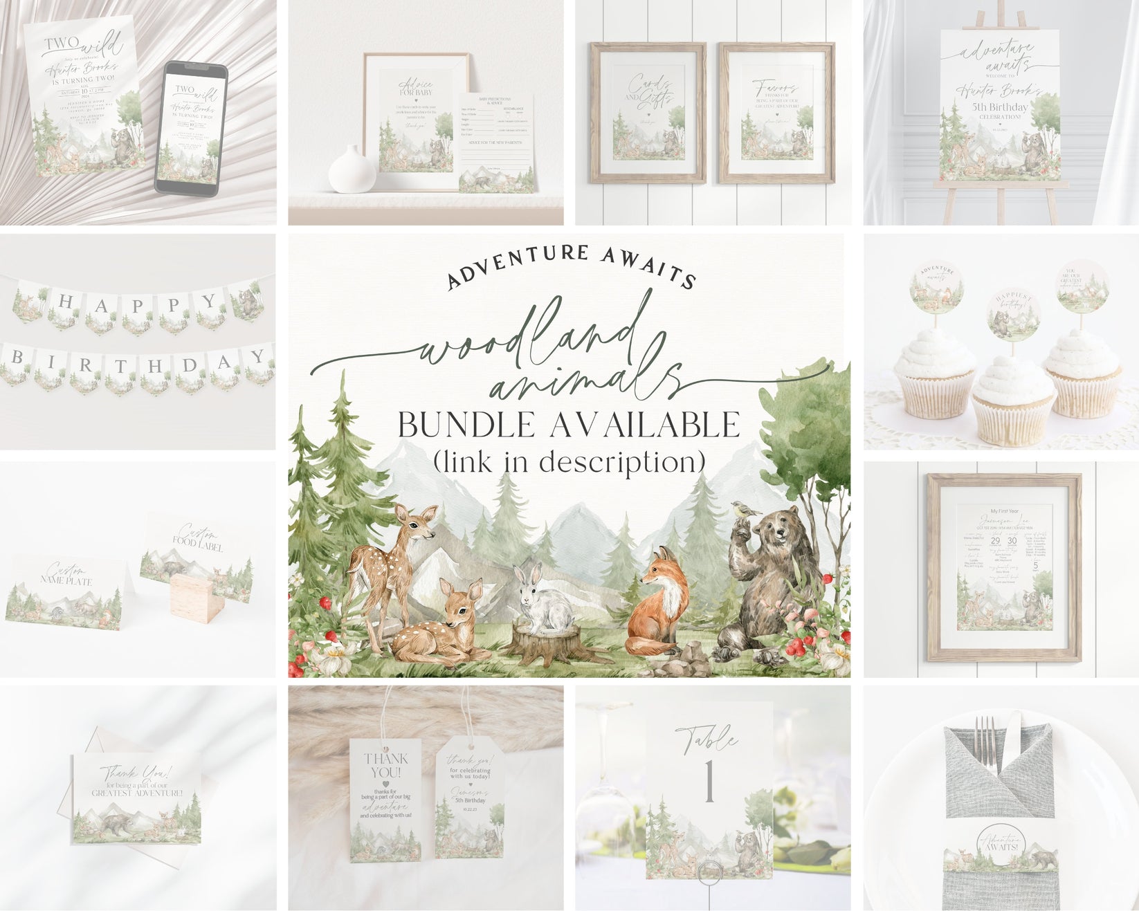 Woodland Animals Favor Tags Printable Template – Wilde Peach Party