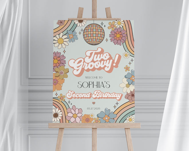 Groovy Floral Baby Shower Welcome Sign Printable Template – Wilde Peach ...