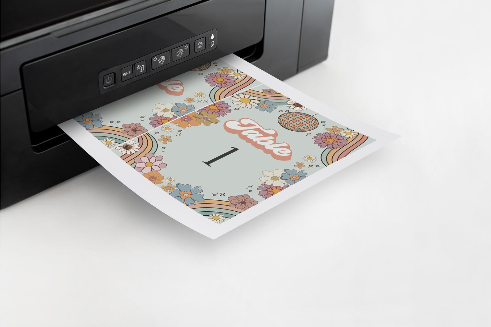 Groovy Floral Table Number Cards Printable Template – Wilde Peach Party