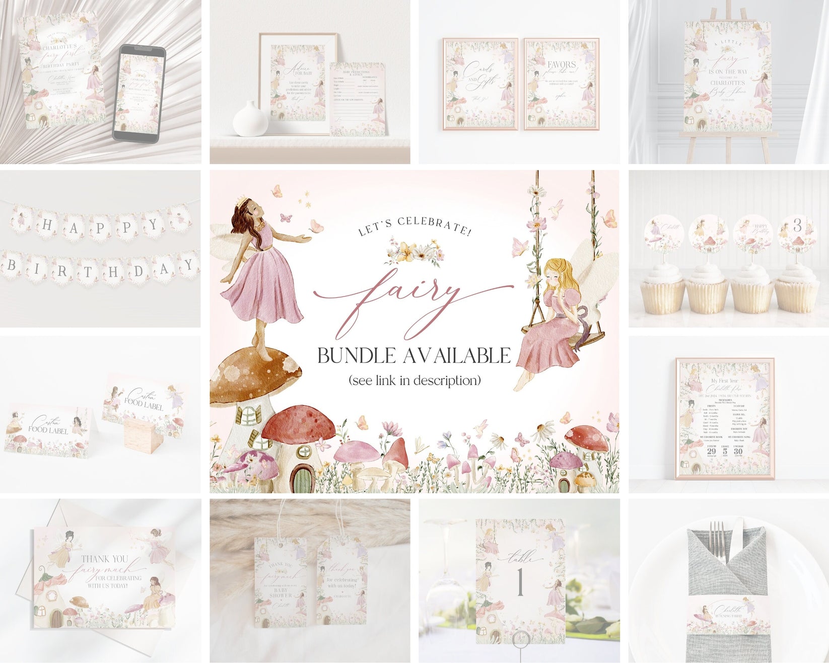 Fairy Birthday Banner Printable Template – Wilde Peach Party