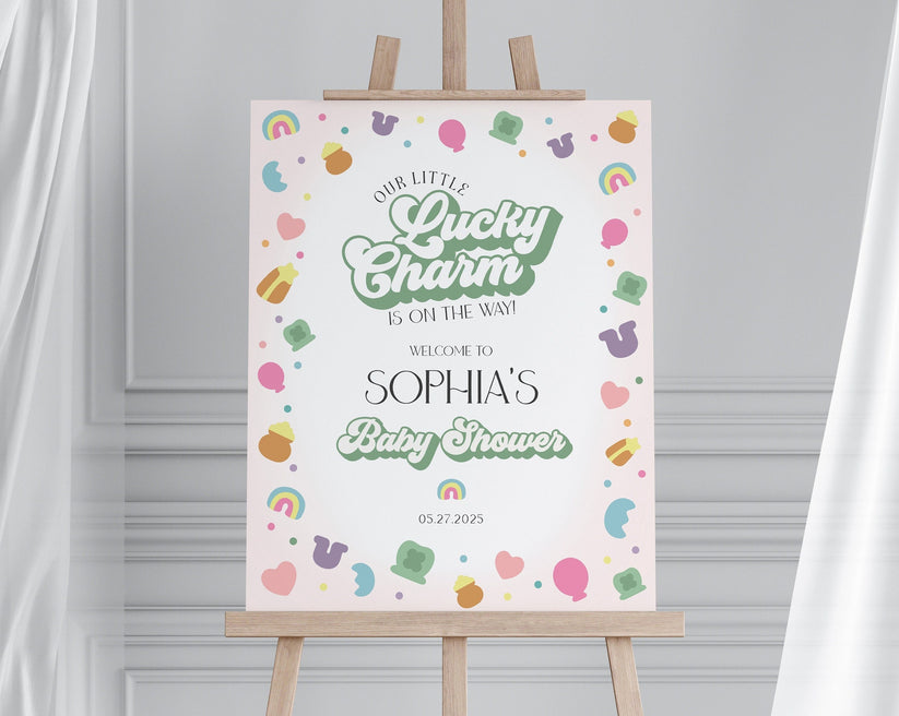 Lucky Charms Baby Shower Welcome Sign Template – Wilde Peach Party