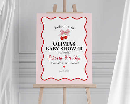 Cherry Sweet Custom Sign Printable Party Decor for Baby or Bridal Show ...