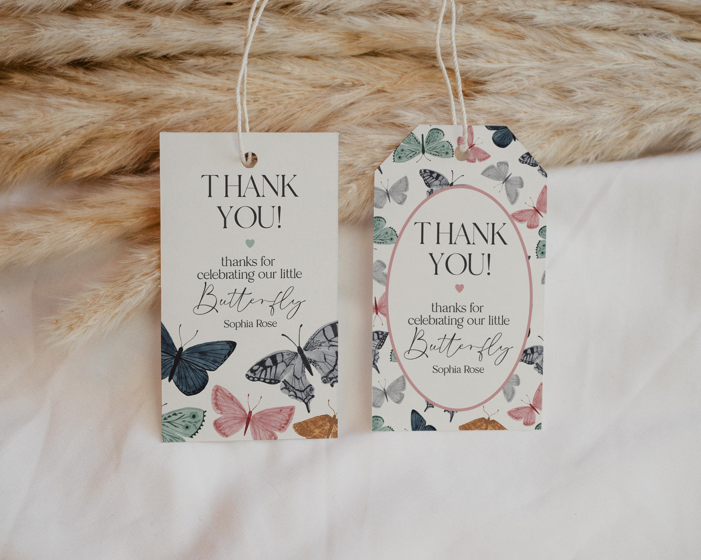Boho Butterfly Circle Tags Printable Template – Wilde Peach Party