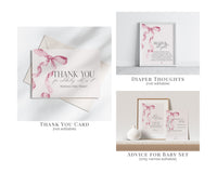 Pink Bow Baby Shower Bundle Printable Template – Wilde Peach Party