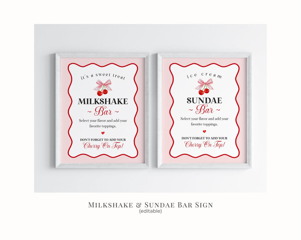Cherry Sweet Birthday Bundle Printable Template – Wilde Peach Party